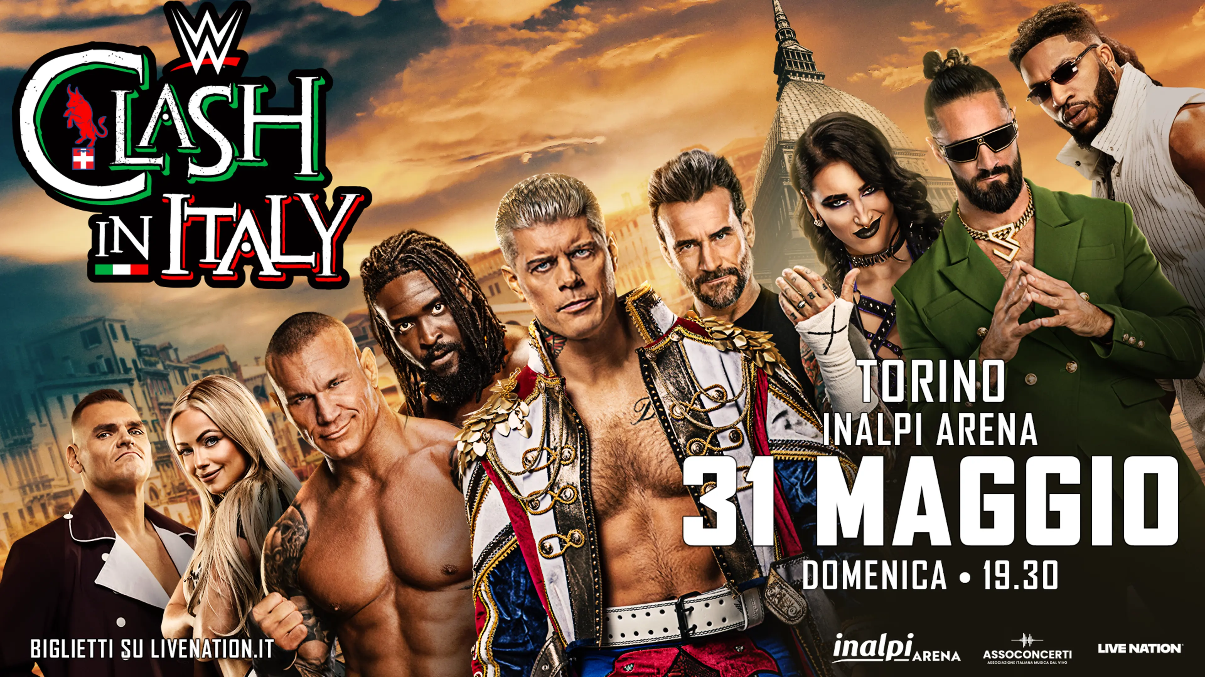 WWE: Clash in Italy, Torino, dom, 31 mag 2026, 18:00, Tickets – www ...
